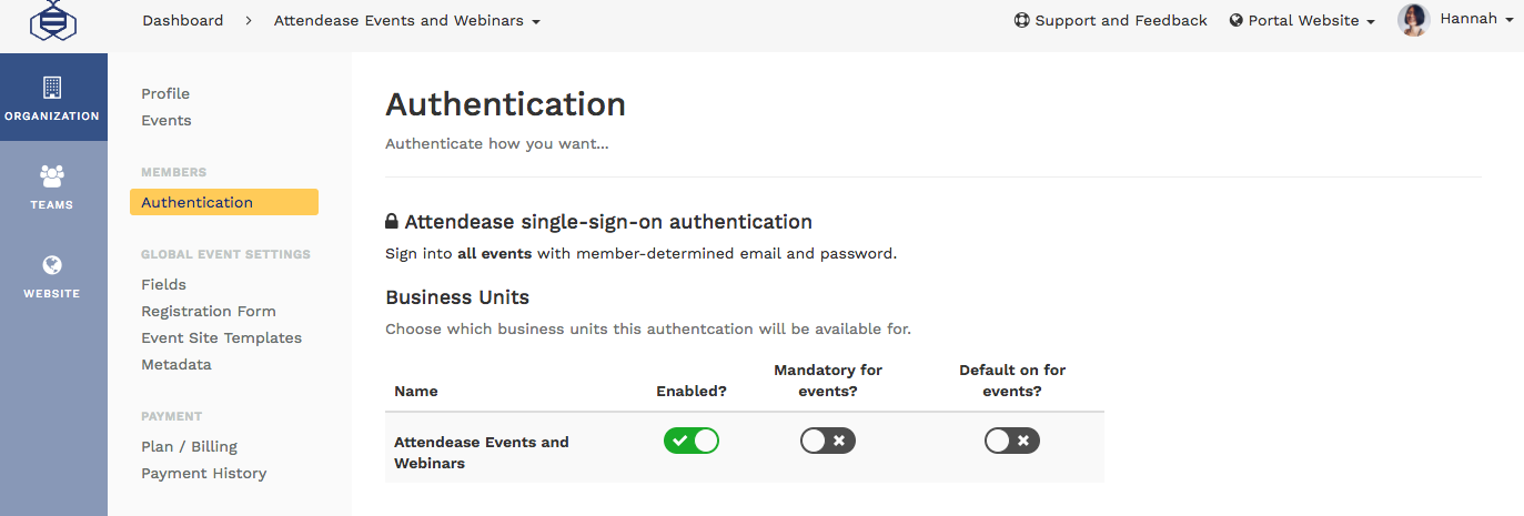 Attendee Authentication Methods – Eventup Planner Support