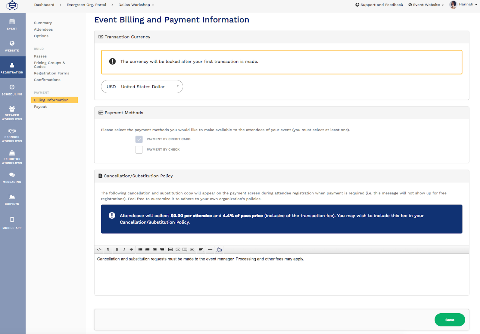 Billing Information – Eventup Planner Support