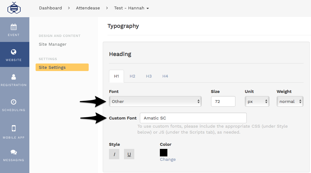 Can I add custom Google fonts? – Eventup Planner Support