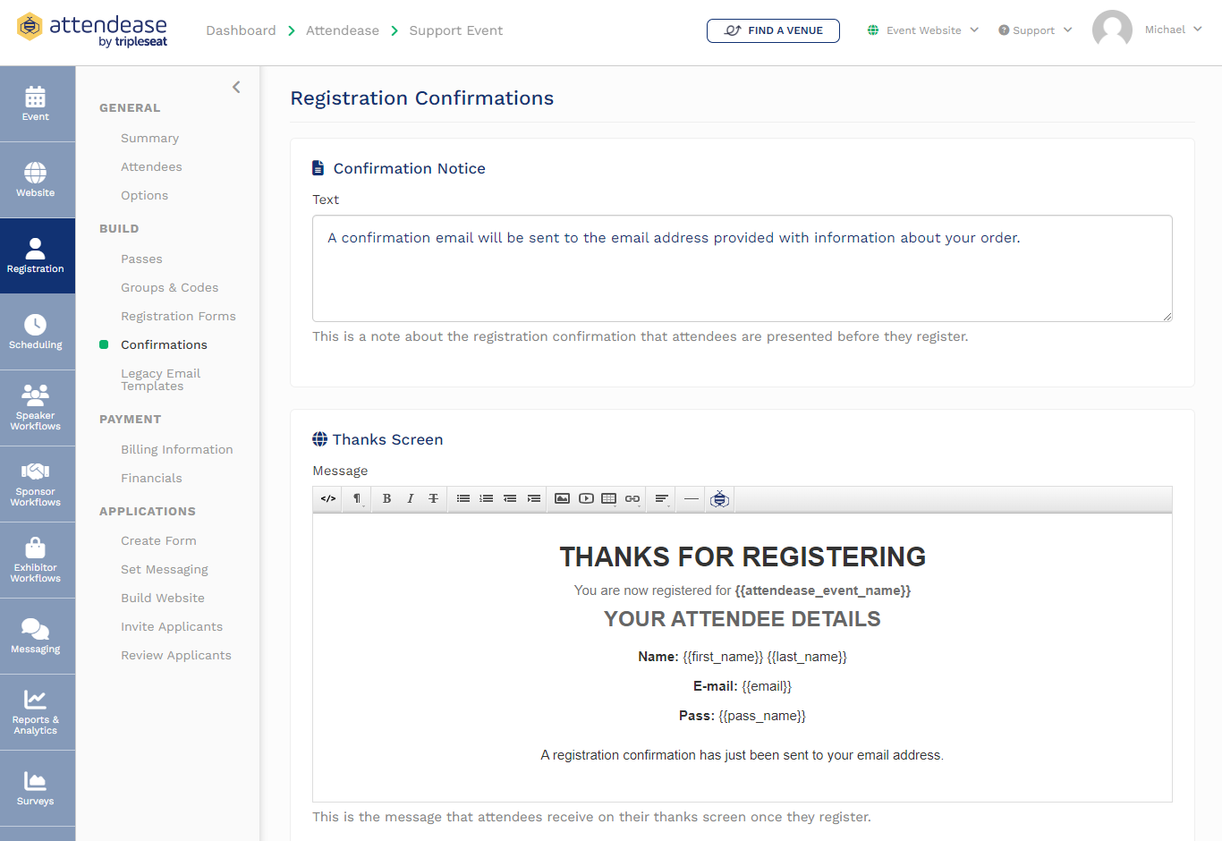 Customize Registration Confirmations – Eventup Planner Support