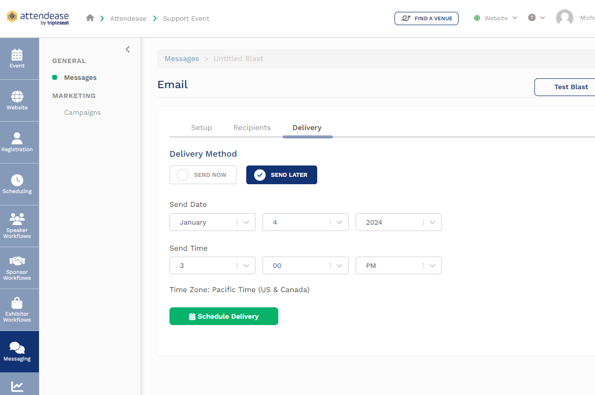 Email blasts – Eventup Planner Support