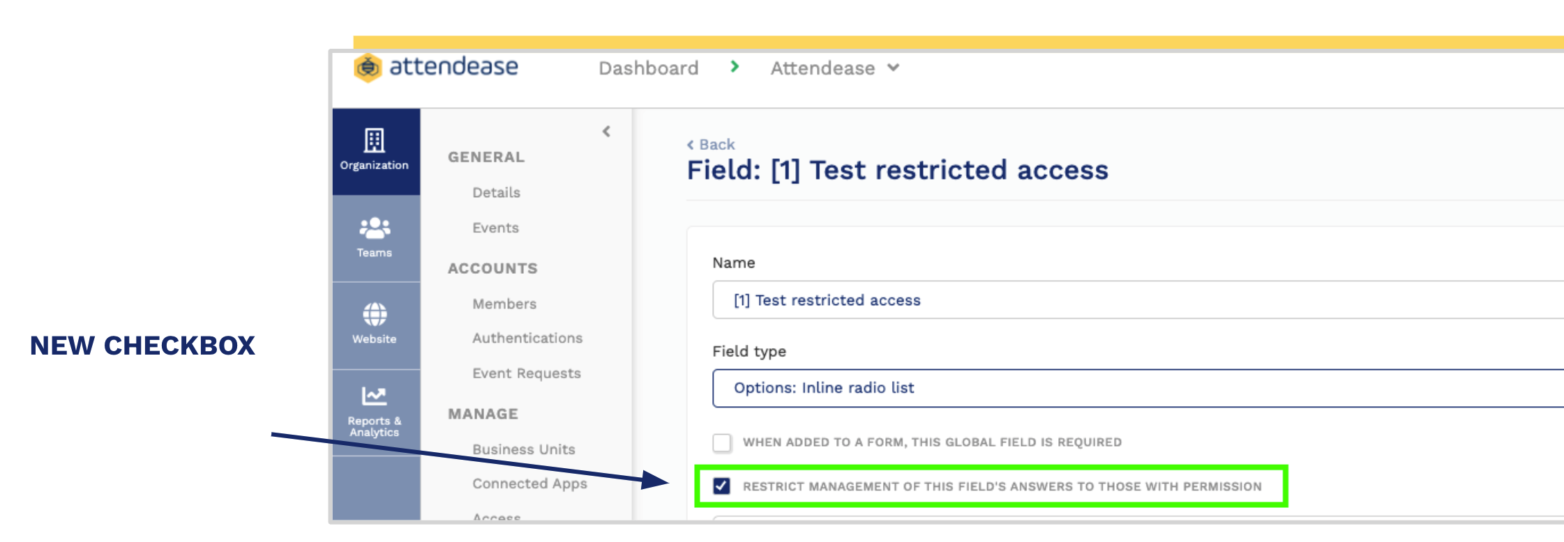 Global Field Restrictions – Eventup Planner Support