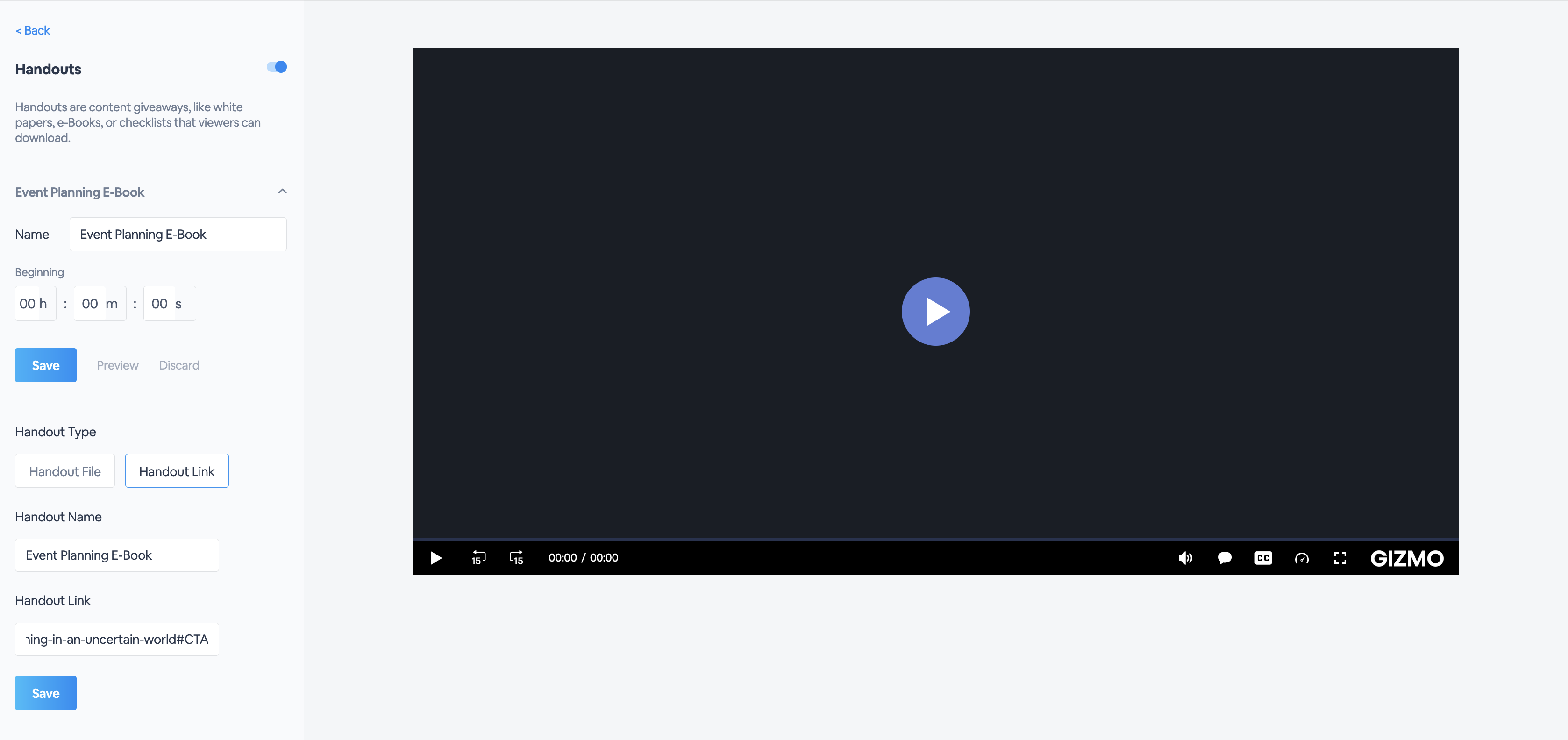 How can I share a handout as an external link? – Eventup Planner Support