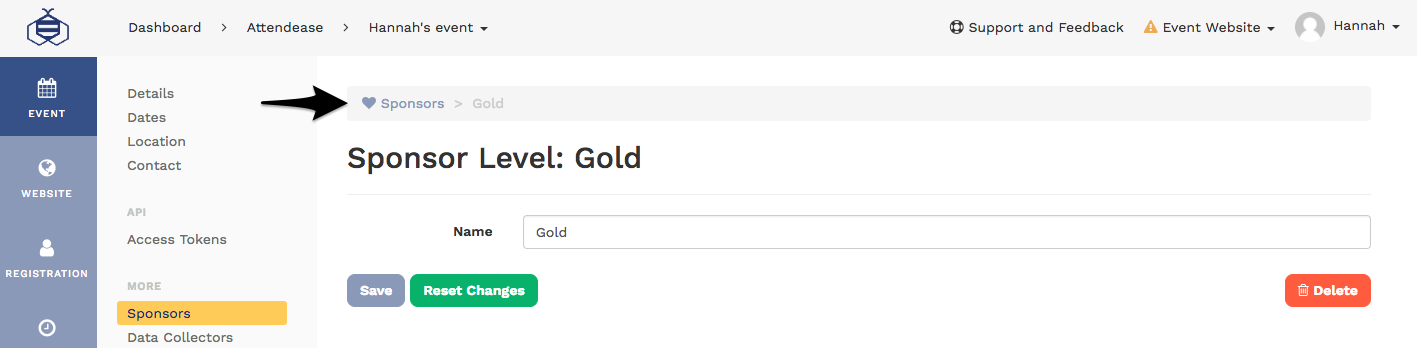 How do I add a sponsor level? – Eventup Planner Support