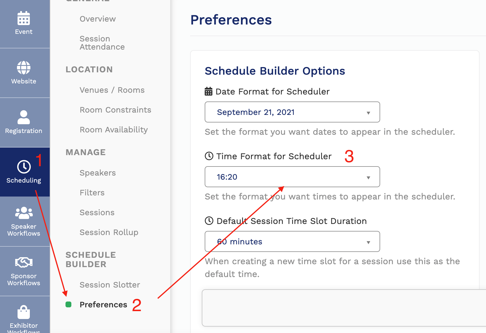 How do I change the time format for my event schedule? – Eventup Planner Support
