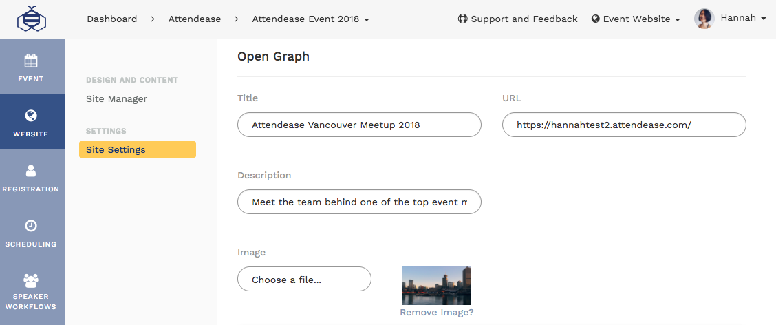 How do I customize social sharing links? – Eventup Planner Support