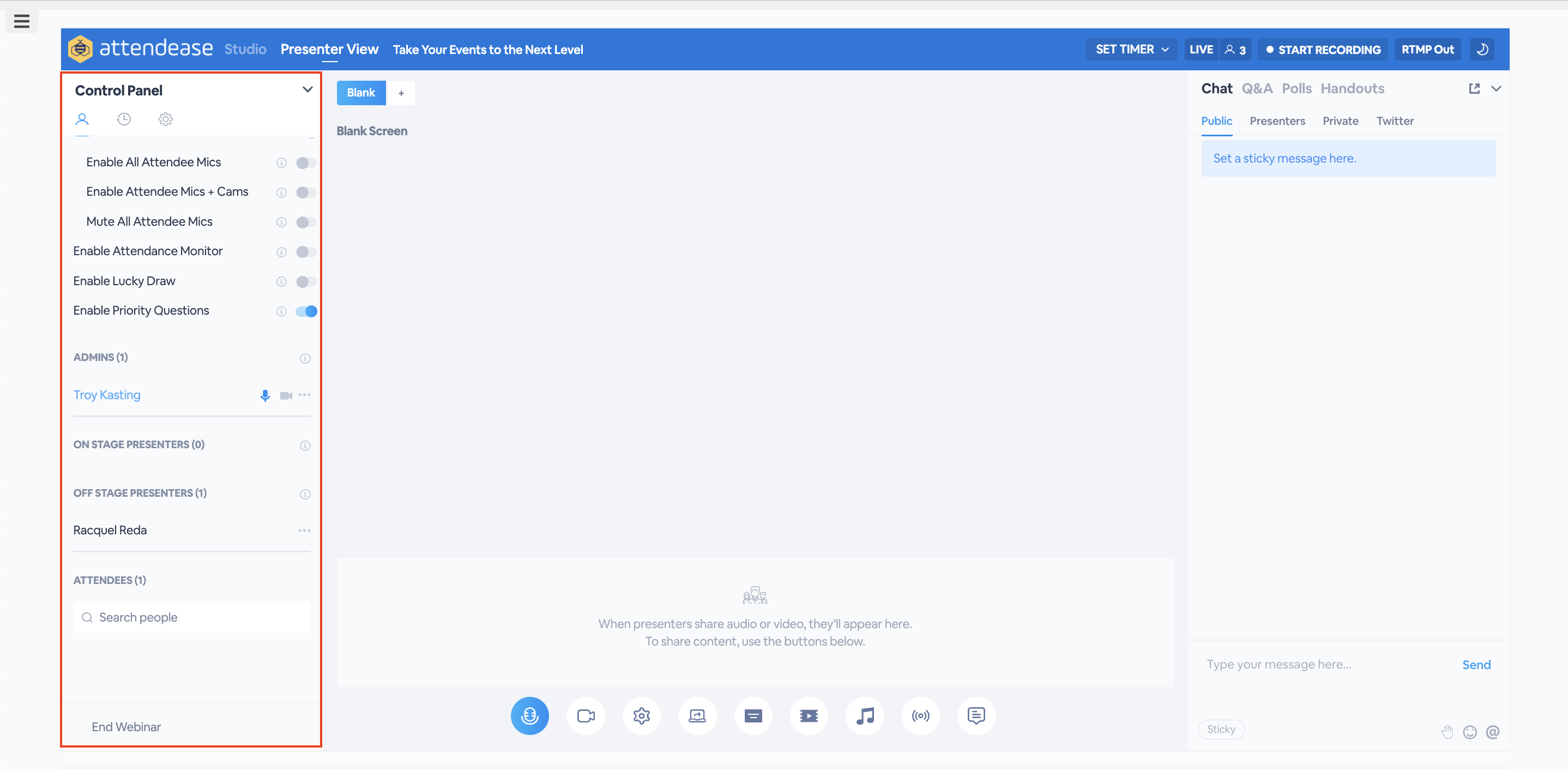 How to Bring Presenters On and Offstage – Eventup Planner Support