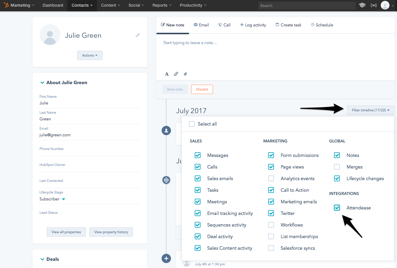 HubSpot.com Integration – Eventup Planner Support