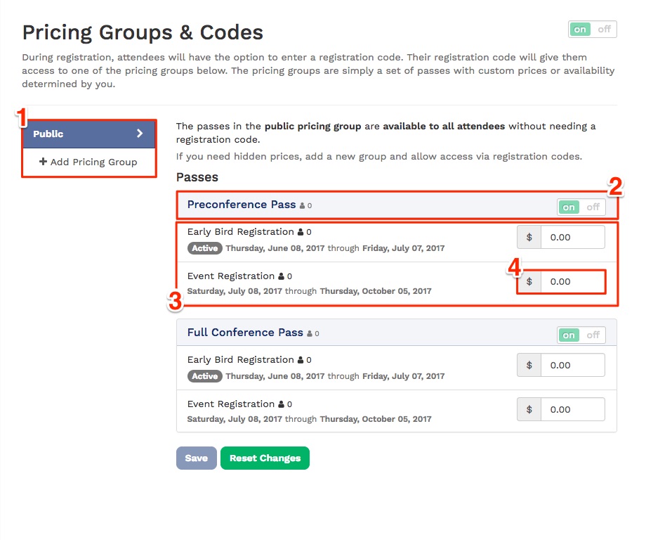 Pricing Groups & Codes – Eventup Planner Support