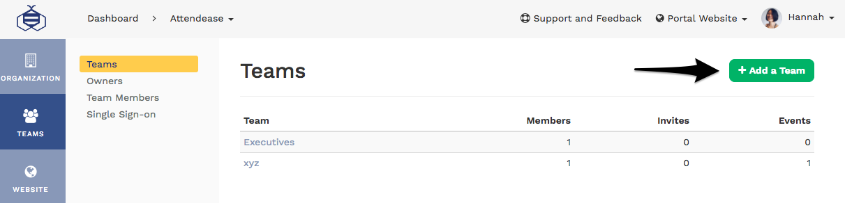 Teams – Eventup Planner Support