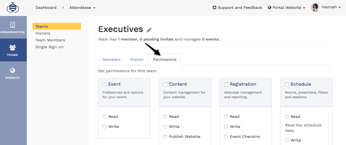 Teams – Eventup Planner Support