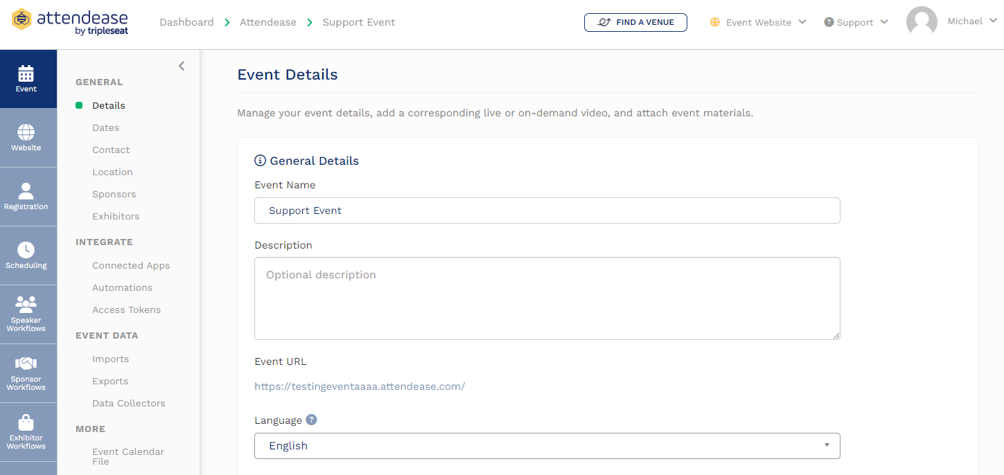The Event Details Screen – Eventup Planner Support