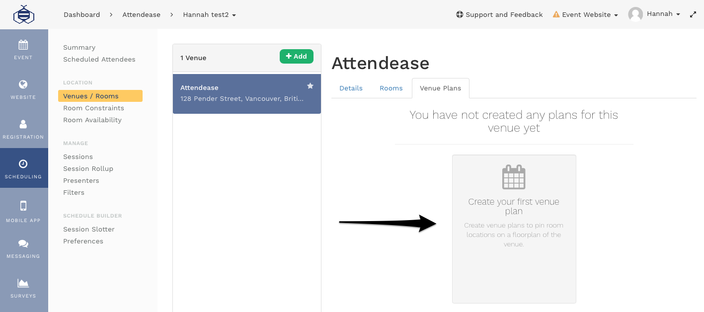 Venues / Rooms – Eventup Planner Support