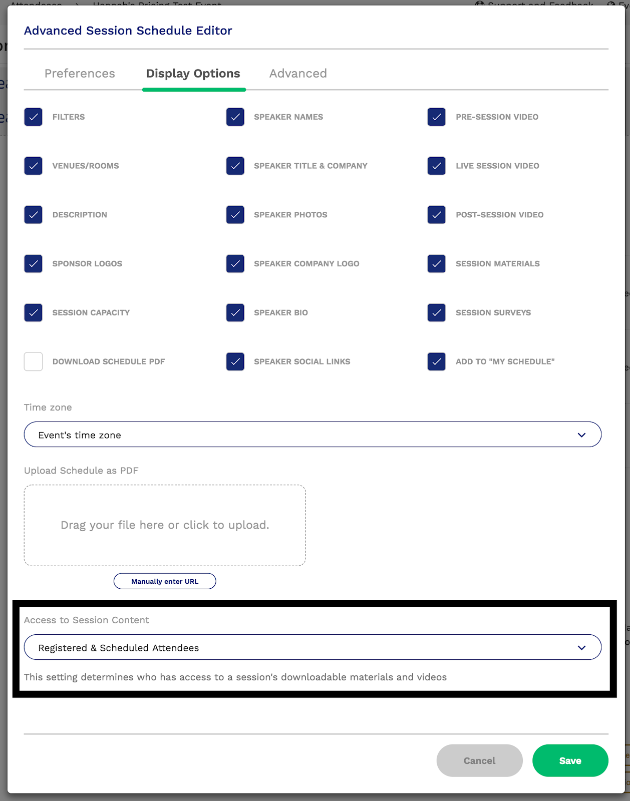 "Watch Now" functionality with the Advanced Session Schedule block ...