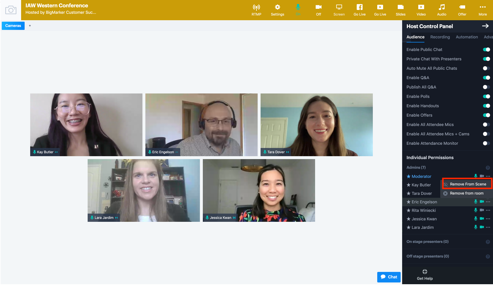 You Can Now Hide and Unhide Presenters’ Cameras – Eventup Planner Support