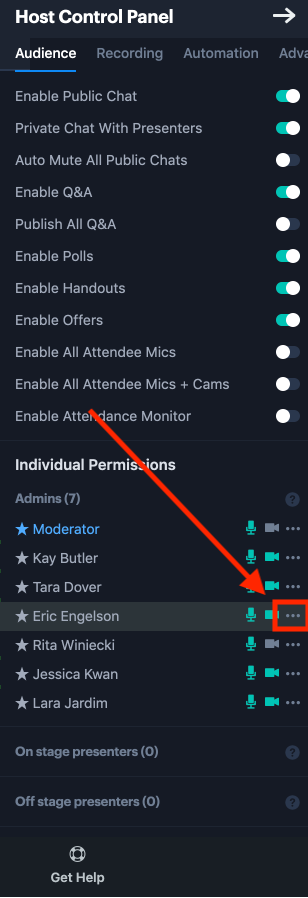 You Can Now Hide and Unhide Presenters’ Cameras – Eventup Planner Support